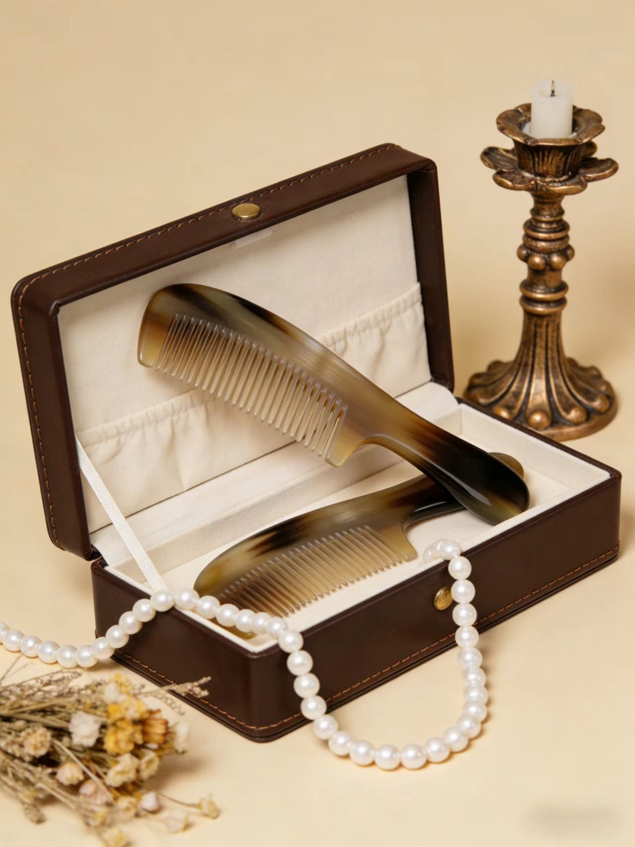 Muxin Artisan Horn Comb | Handcrafted Natural Ox Horn Combs for Hair C
