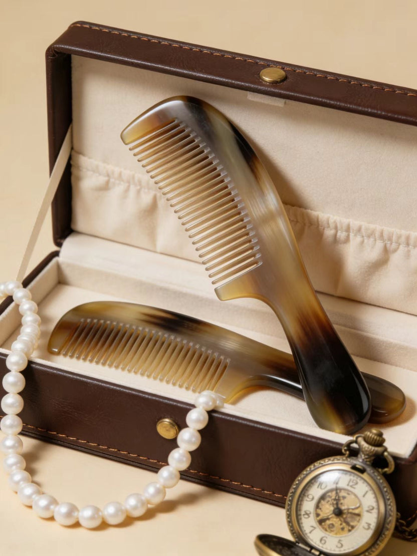 Muxin Artisan Horn Comb | Handcrafted Natural Ox Horn Combs for Hair C